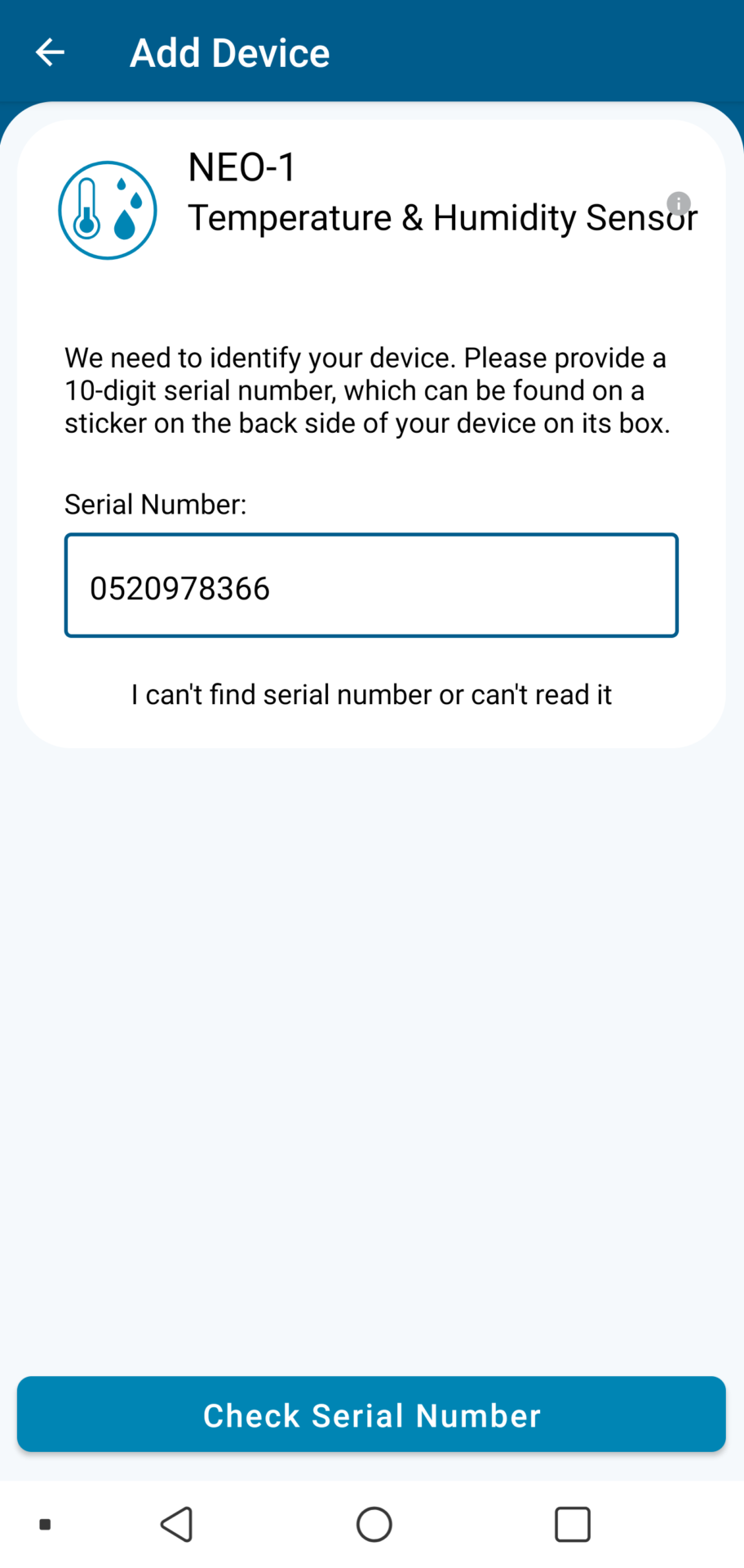 Adding a Sensor With the Serial Number - iMatrix Systems